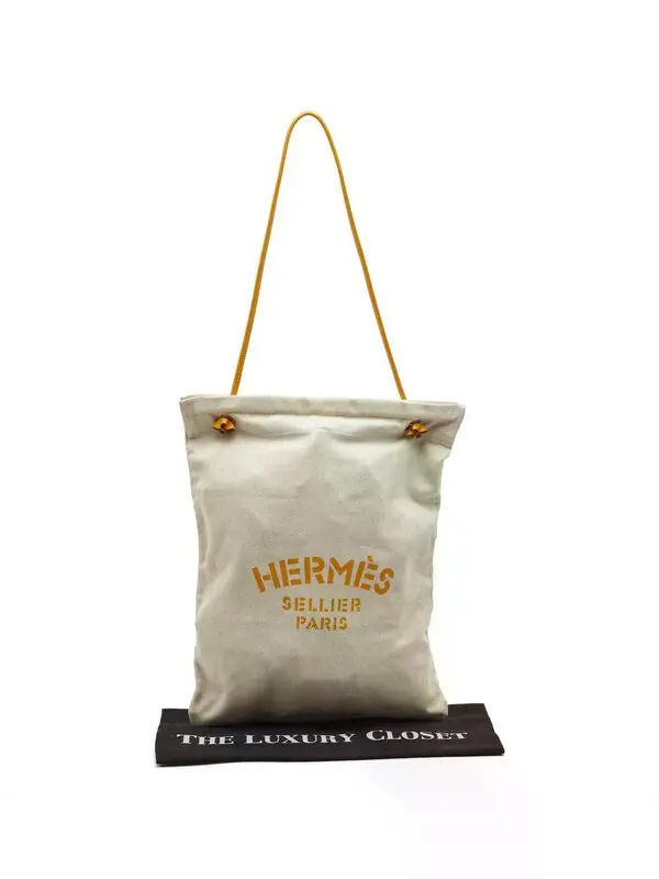 Hermès Aline Grooming Bag In Beige Herringbone Canvas