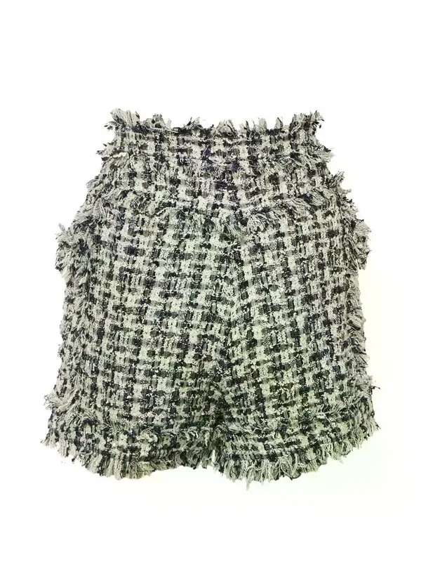 Balmain Tweed Frayed-hem Shorts