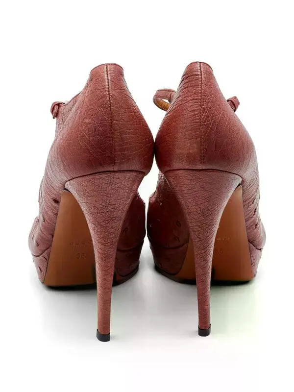 Gucci Betty Ostrich Leather Stiletto Sandals