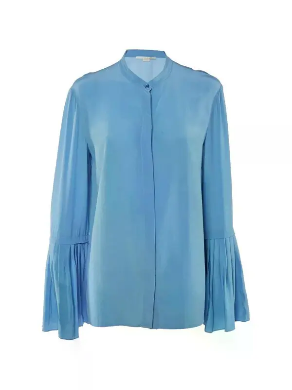 Stella McCartney Silk Flared-sleeve Top - Blue