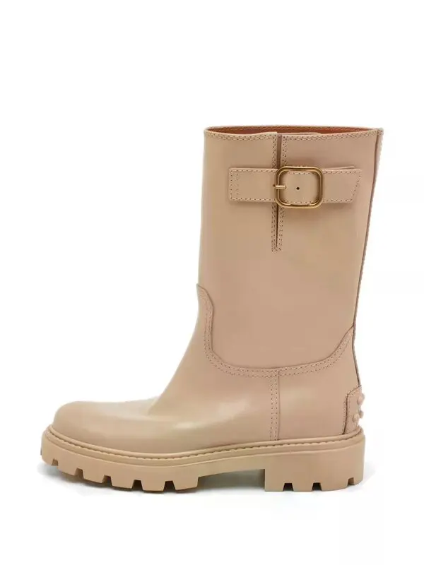 TOD'S Buckle-detail Biker Boots - Neutrals
