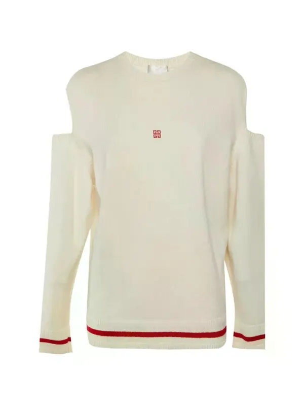 Givenchy Logo Intarsia Cut-out Sweater - Neutrals