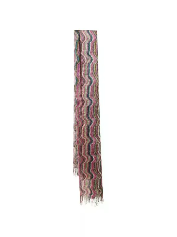 Missoni Wavy-pattern Knitted Scarf - Pink
