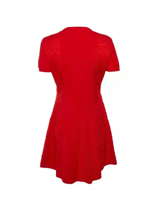 Valentino Garavani Knit Mini Dress With Lace Panels