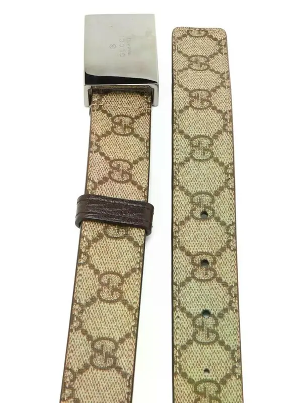 Gucci Gg Supreme Engraved Buckle Belt
