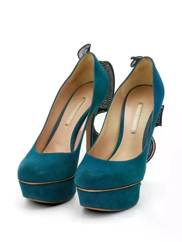 NICHOLAS KIRKWOOD Ruffle-trim Platform Suede Heeled Pumps