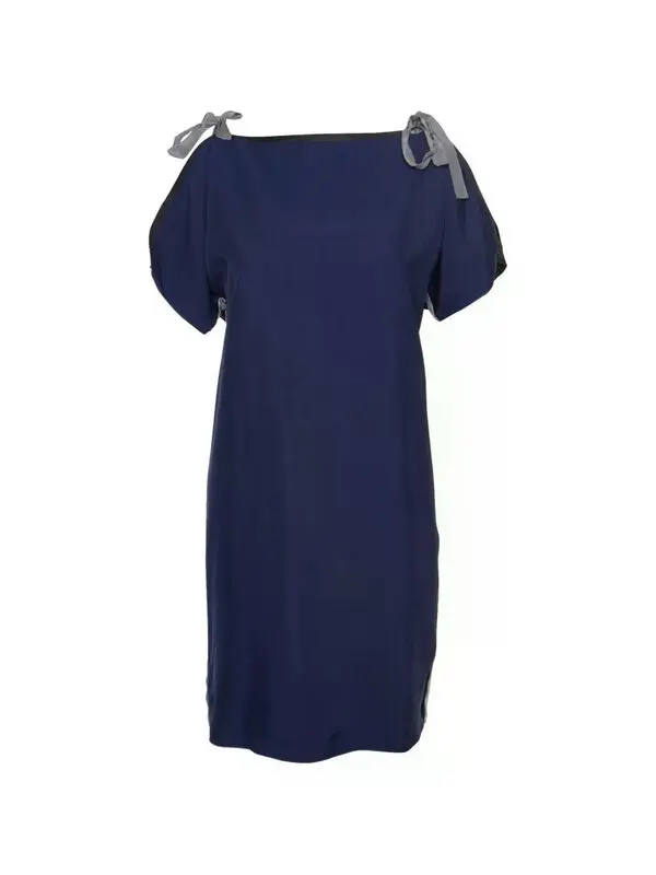 Sportmax Bow-detail Jersey Mini Dress - Blue