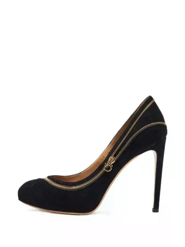 FERRAGAMO Rory Suede Zipper Pumps