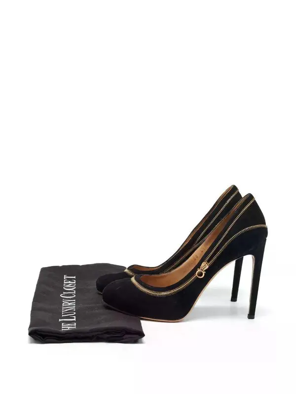 FERRAGAMO Rory Suede Zipper Pumps