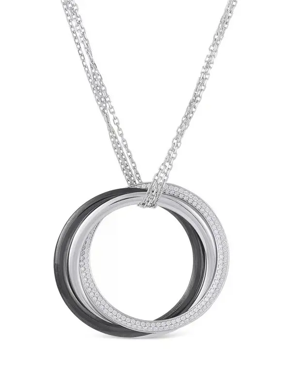 Cartier Trinity Diamond Necklace In 18k White Gold - Silver