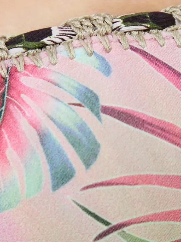 DEL MAAR Floral-print Ruffled Bikini Top