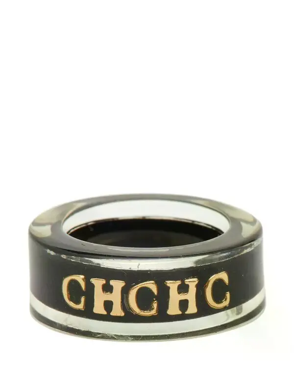 Carolina Herrera Logo Resin Ring - Black