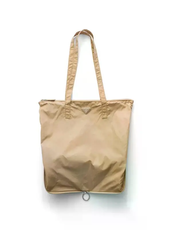 Prada Saffiano Leather Pendant With Re-nylon Tote Bag