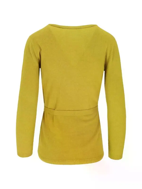 LA ROSE Belted Button-up Cardigan