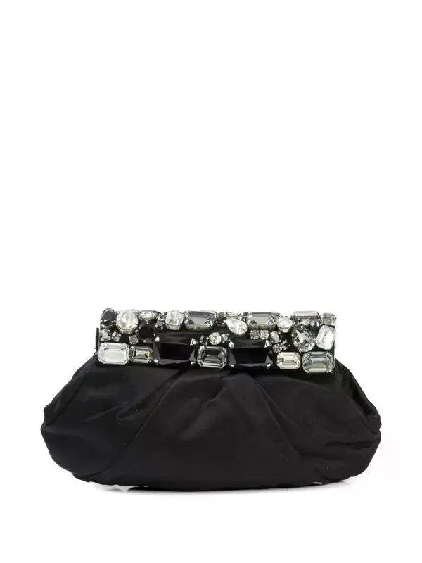 Prada Crystal-embellished Logo Clutch Bag