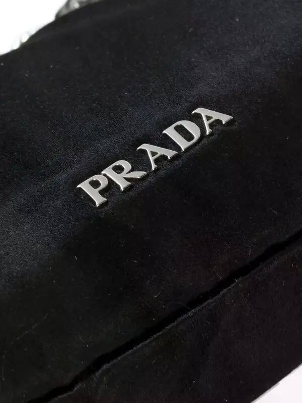 Prada Crystal-embellished Logo Clutch Bag