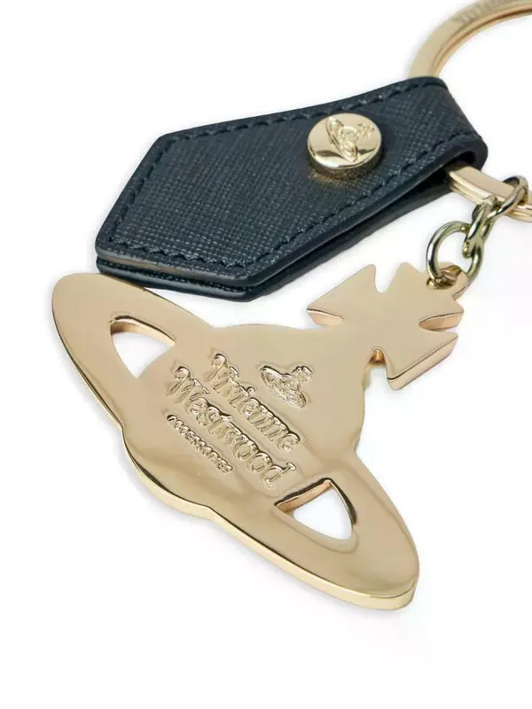 VIVIENNE WESTWOOD Orb Leather-tag Keyring