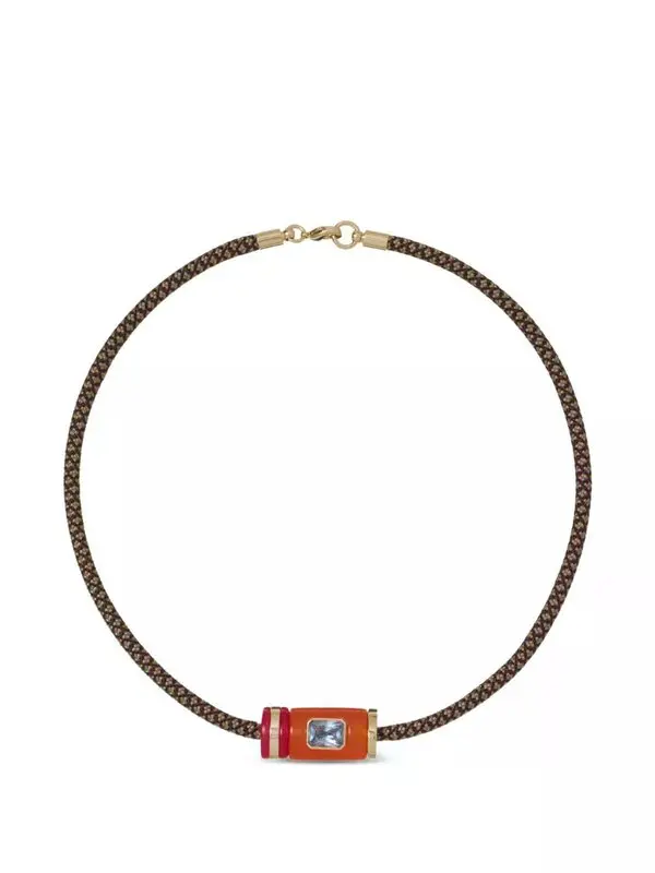 ROXANNE ASSOULIN Cylinder Crystal-embellished Necklace - Brown