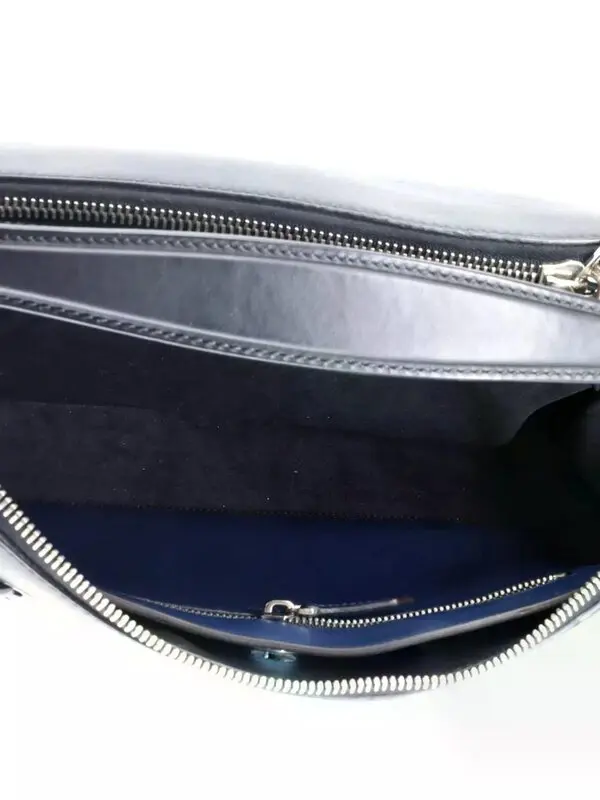 Fendi Dotcom Convertible Whipstitch Leather Medium Satchel