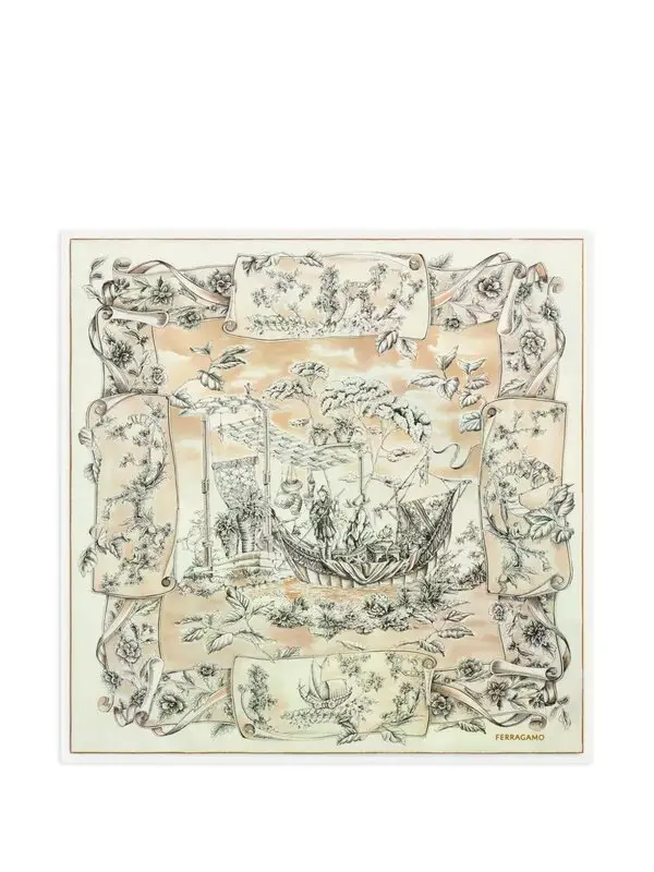 FERRAGAMO Voyage Print Square Scarf