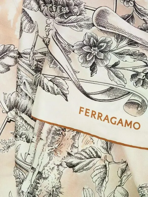 FERRAGAMO Voyage Print Square Scarf