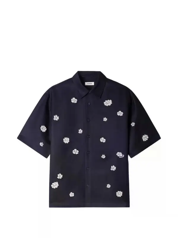 Sandro Loose-fit Floral Shirt - Blue