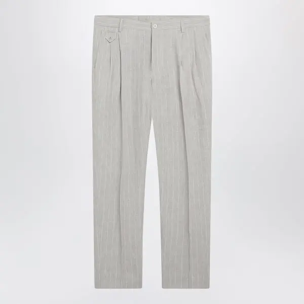 Dolce & Gabbana Pinstriped Linen Tailored Trousers - Multicolor