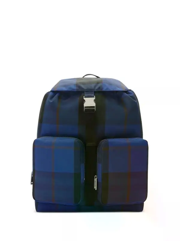 Burberry Medium Check Backpack - Blue