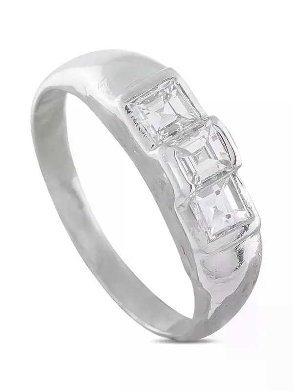 LB EXCLUSIVE Platinum Bezel-set Asscher-cut Diamond Ring