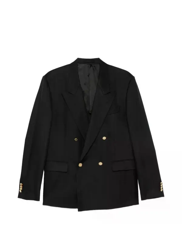 LARDINI Double-breasted Peak-lapels Jacket - Black