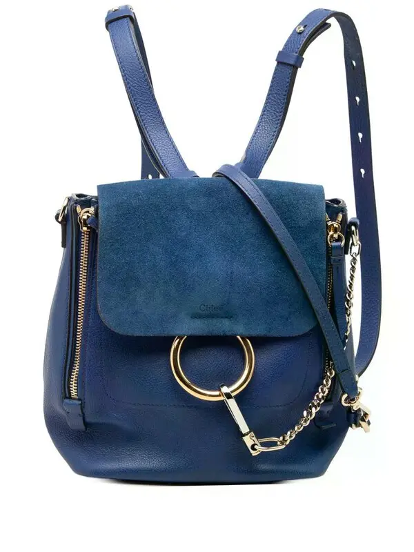 Chloé Faye Backpack In Calfskin And Suede