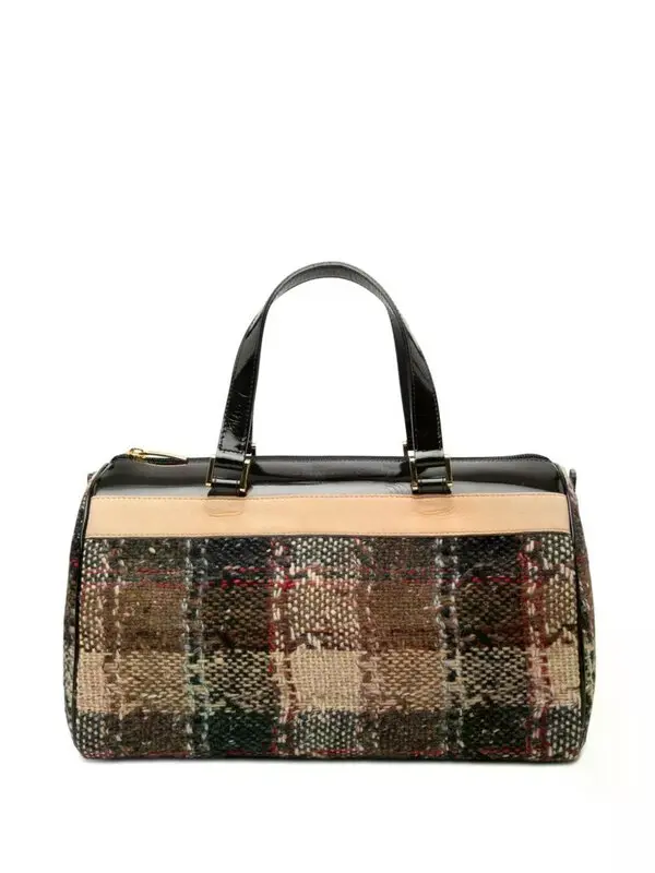 Burberry Plaid Wool Boston Bag