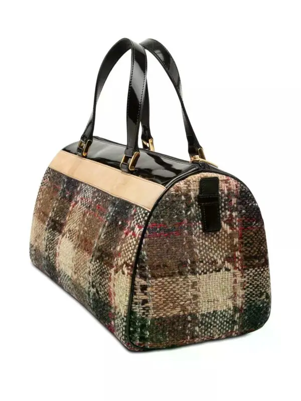 Burberry Plaid Wool Boston Bag