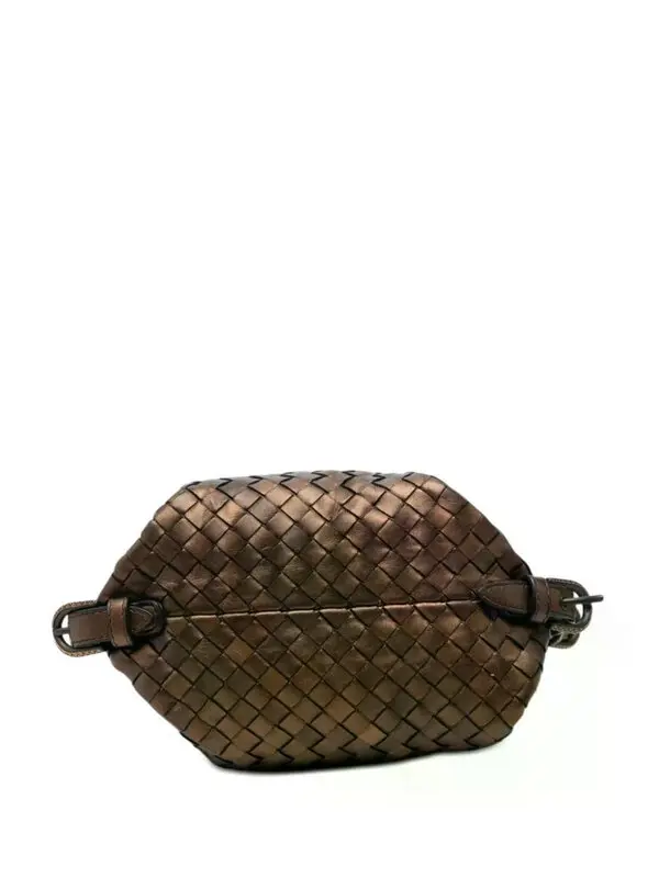 Bottega Veneta Metallic Nappa Intrecciato Belted Loop Handbag