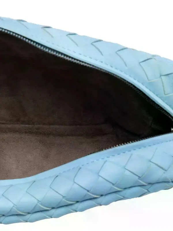 Bottega Veneta Mini Nappa Intrecciato Expandable Chain Flap Crossbody Bag - Blue