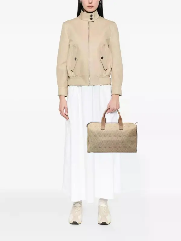 Dior Honeycomb Coated Canvas Boston Bag - Neutrals