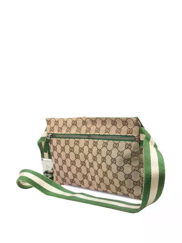 Gucci Gg Canvas Web Double Pocket Belt Bag