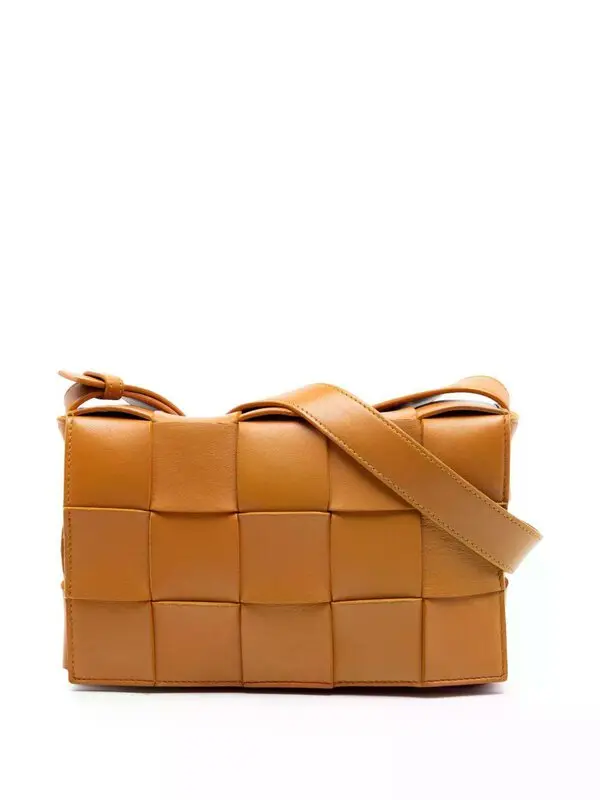 Bottega Veneta Nappa Intrecciato Cassette Crossbody Bag - Brown