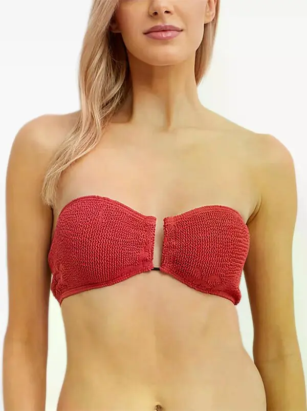 Bond Eye Blake Palm-detail Bikini Top - Red