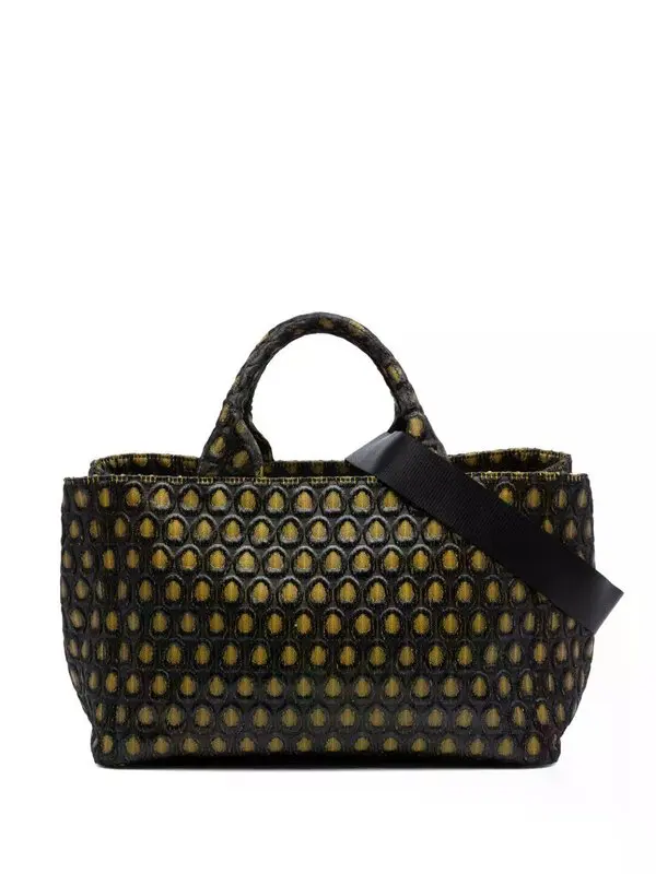 Prada Tessuto Broccato Canapa Tote Satchel