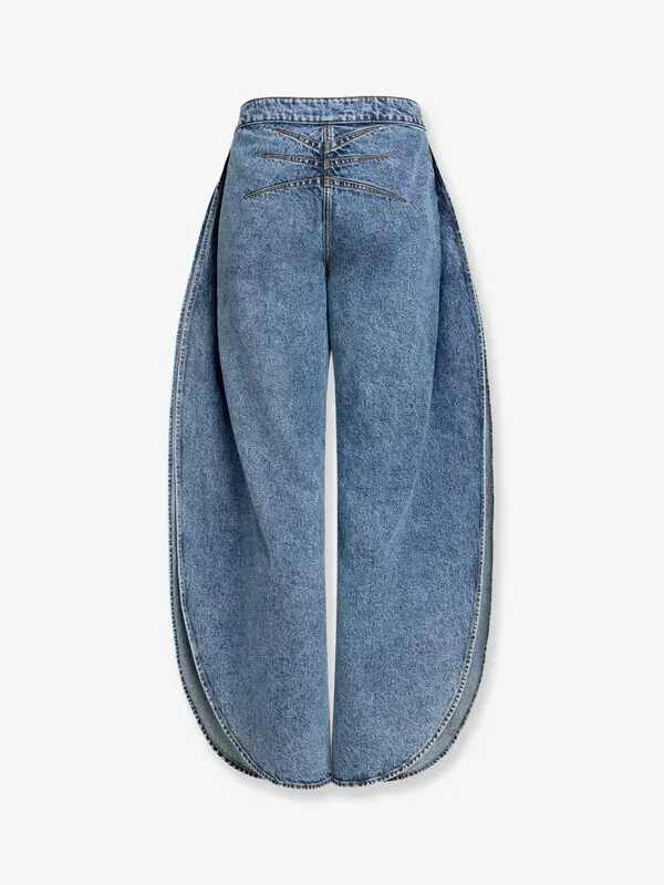 Alaïa High-waisted Denim Jeans With Side Slits