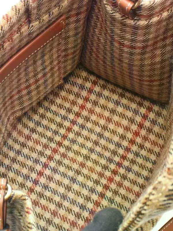 Celine Small Tweed Triomphe Cabas Thais Tote Satchel