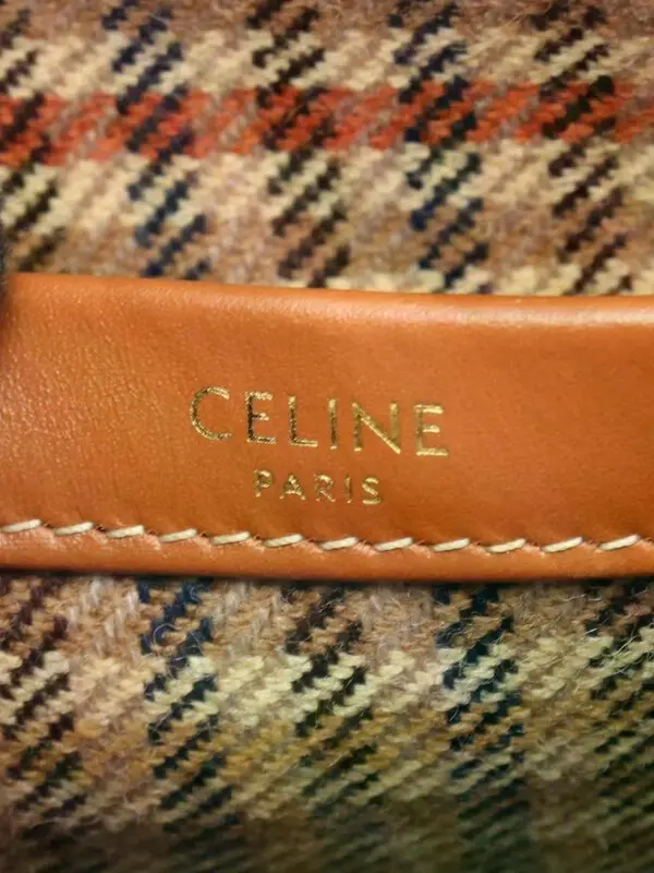 Celine Small Tweed Triomphe Cabas Thais Tote Satchel