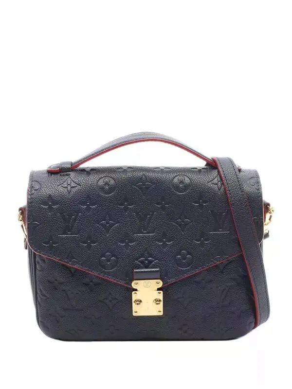 LOUIS VUITTON Monogram Empreinte Pochette Metis Satchel - Blue