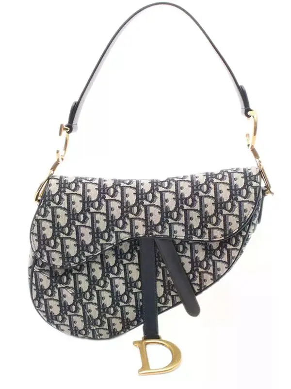 Dior Oblique Canvas Saddle Bag Shoulder Bag