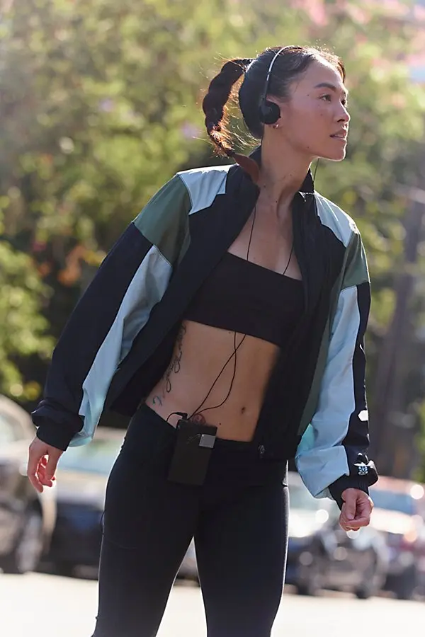 Free People Colorblock Track Jacket - Black