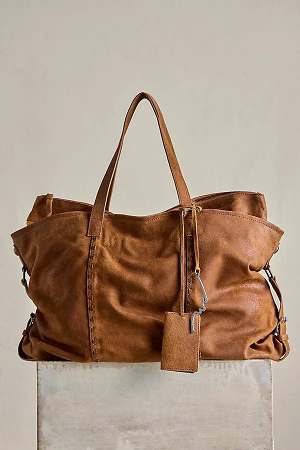 Free People We The Free Hollis Leather Tote Bag - Cognac