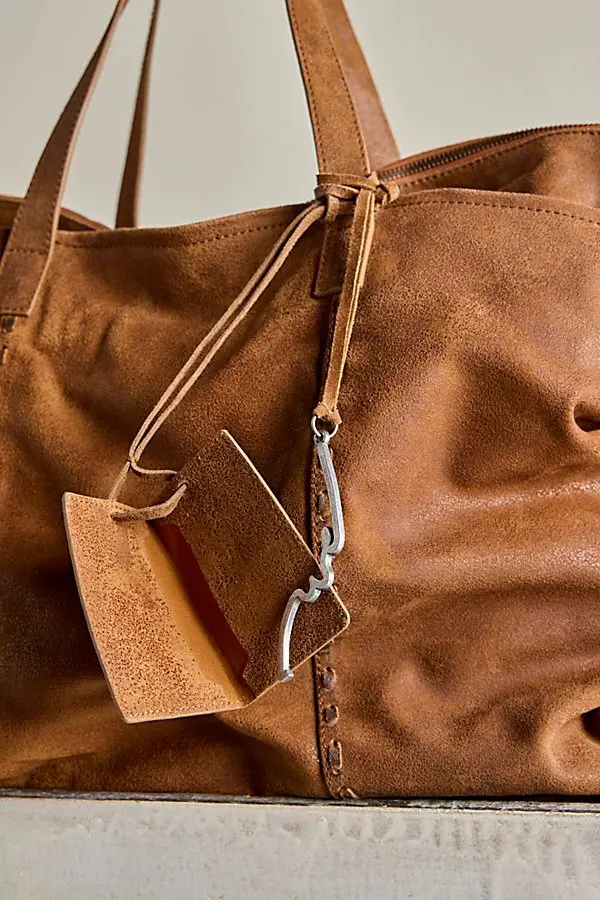 Free People We The Free Hollis Leather Tote Bag - Cognac