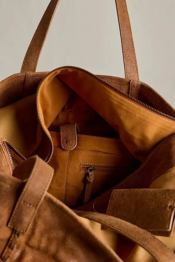 Free People We The Free Hollis Leather Tote Bag - Cognac