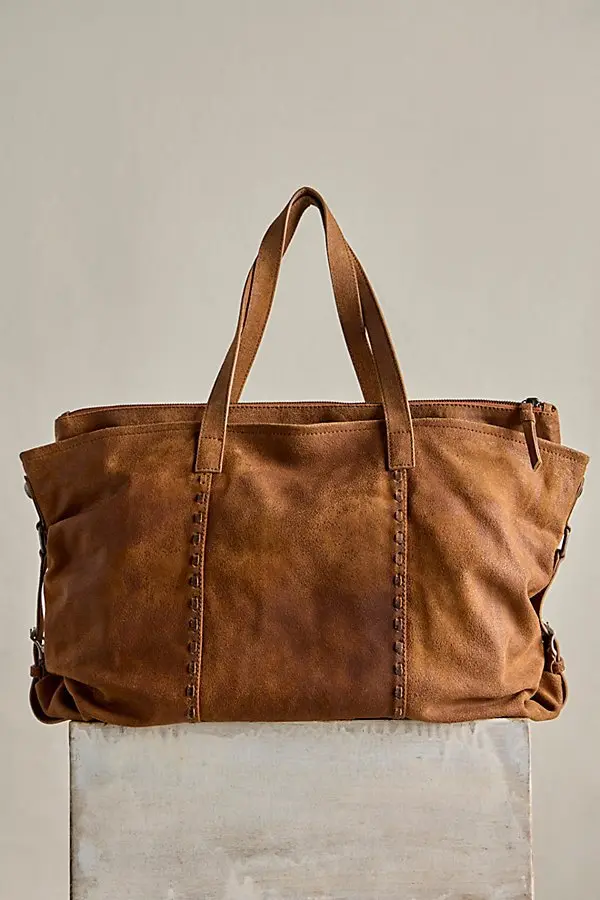 Free People We The Free Hollis Leather Tote Bag - Cognac